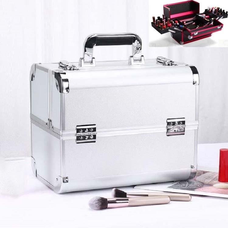 Buy Professional Makeup Box Beauty Salon Manicure Toolbox, Color:Silver ...
