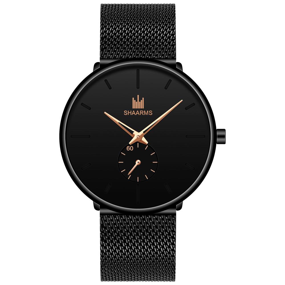 Buy Men Watch Simple Mesh Band Blue Pointer Quartz Watches Male ...