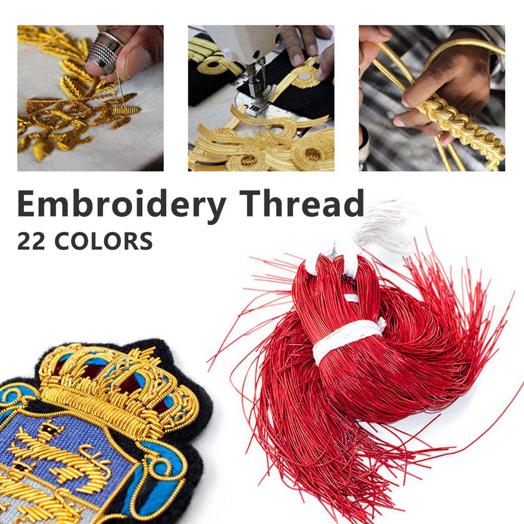 Buy Embroidery Thread Metal Gold Wire Silver Indian Diameter 1.0mm ...