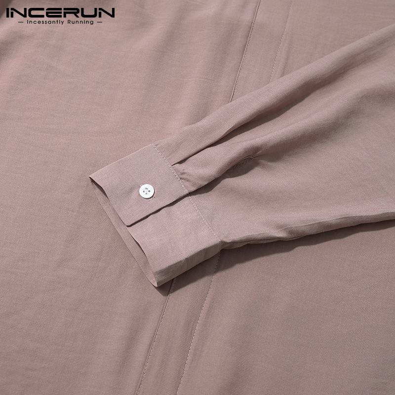 Buy INCERUN Spring Men V Neck Formal Henley Shirts Long Sleeve Office ...