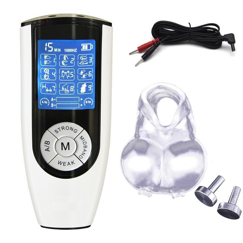 Buy BDSM Electro Shock Scrotum Ring Sex Ball Stretcher Chastity ...