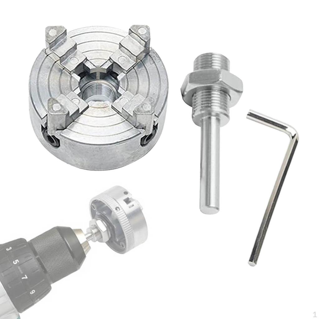 Buy 4 Jaw Lathe Chuck with Connecting Rod for Woodworking Grinding ...