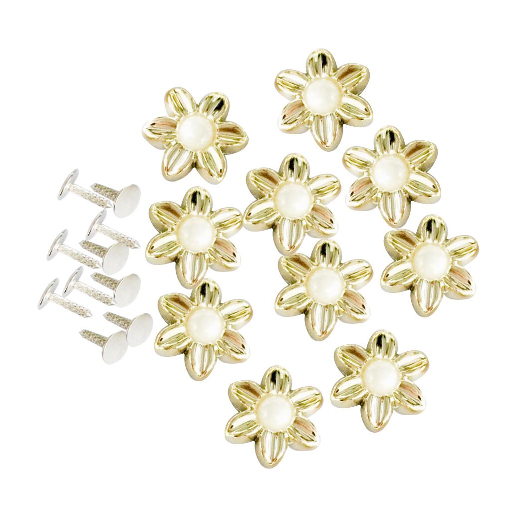 10Pcs Plastic Flower Rivets & Studs for Clothes Bags Hats Decor 19mm ...