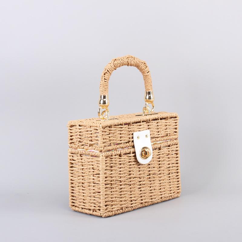 Cheap Straw Woven BagWoven BagFemale BagPortable Small Box BagSlant ...