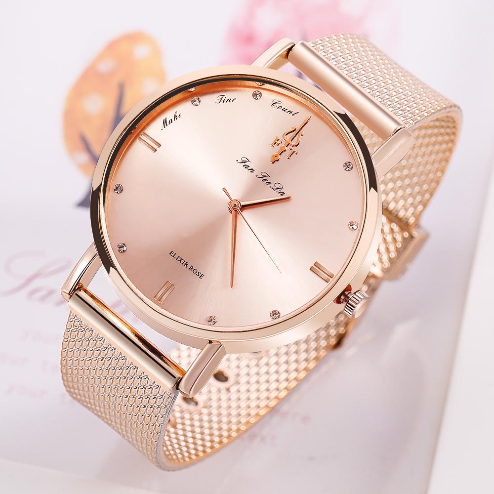 Buy Women'S Fashion Luxury Rose Gold Watch Casual Mesh Strap Quartz ...