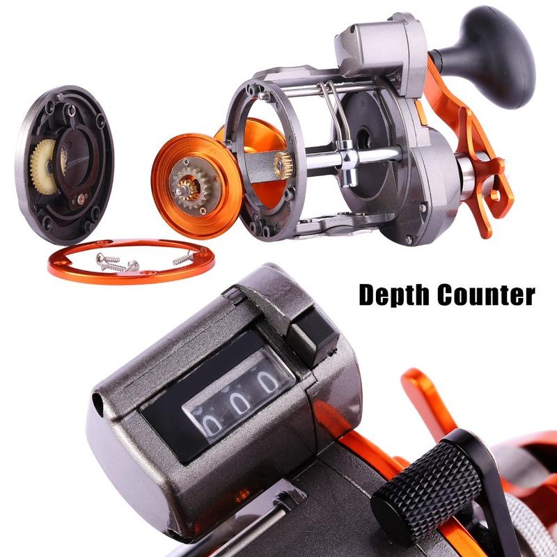Buy LS30 Line Counter Trolling Reel Conventional Level Wind Cast Drum ...