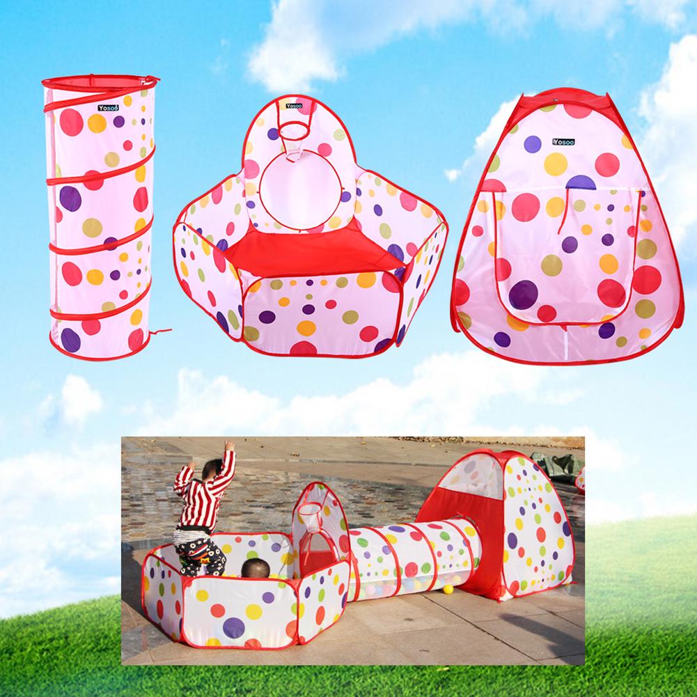 Buy 3Pcs/Set Children Baby Play House Tent Tunnel Ball Pool Pop Up Kids ...