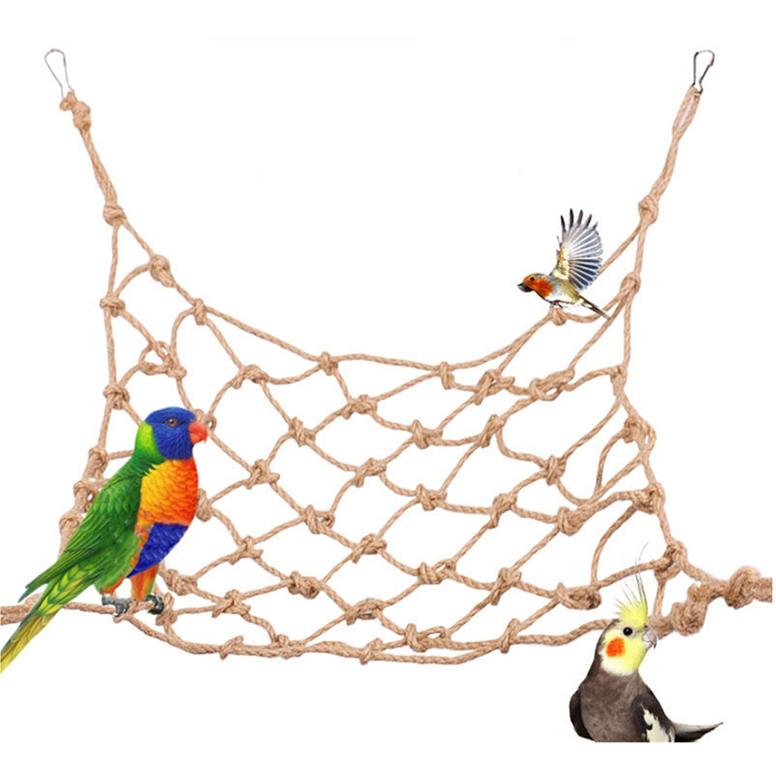 Buy Hanging Parrot Climbing Net Bird Stand Net Hammock with Hook Swing ...