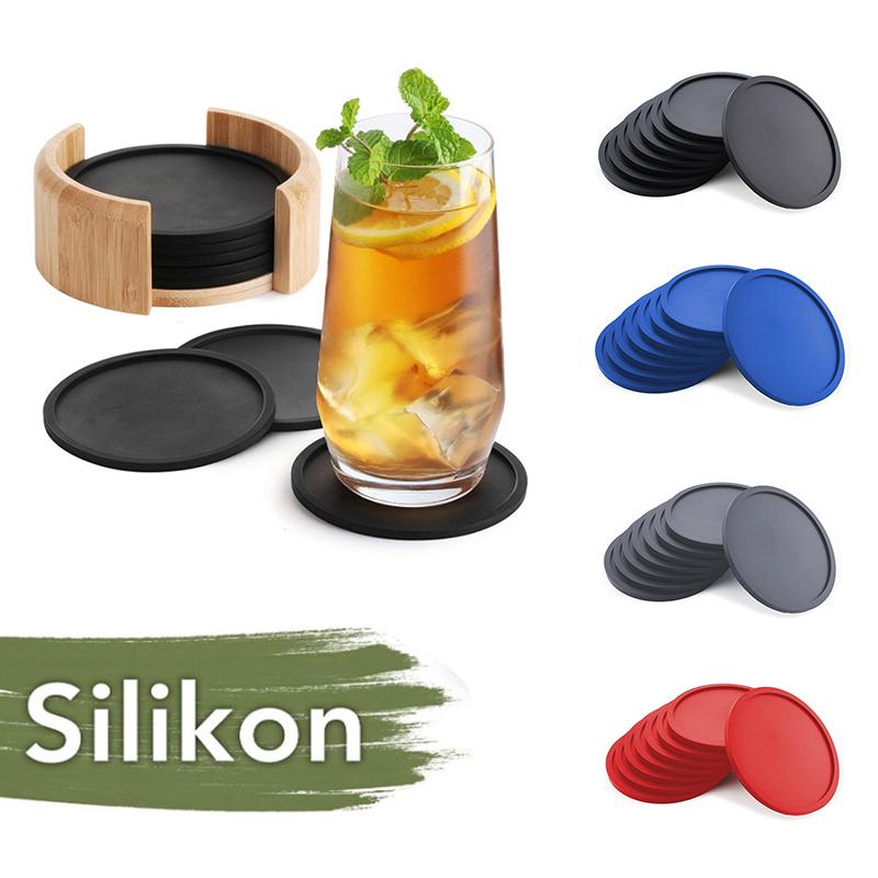 Buy 1/5/8 Pcs Color Pop Silicone Coaster Reusable High Quality Heat ...