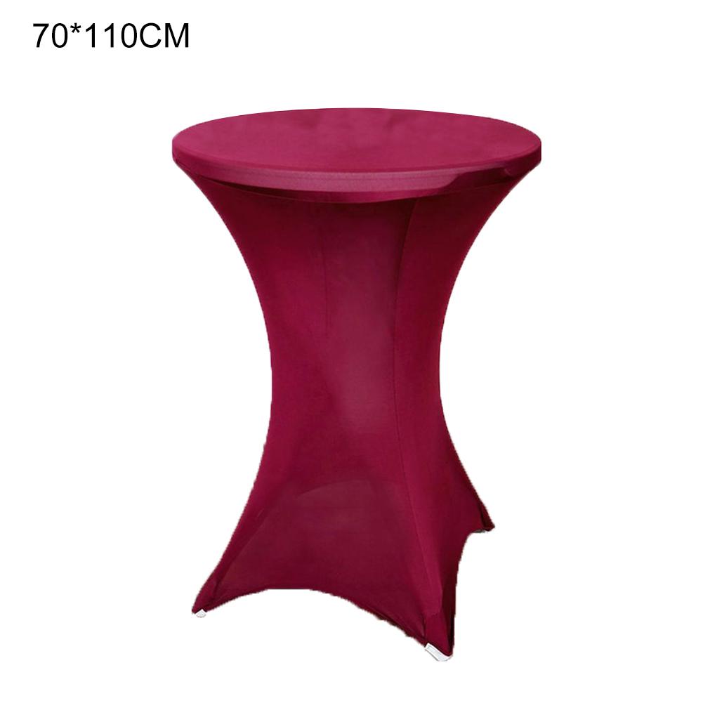 Buy Solid Color Round Fitted Bar Table Tablecloth Cocktail Stretch ...