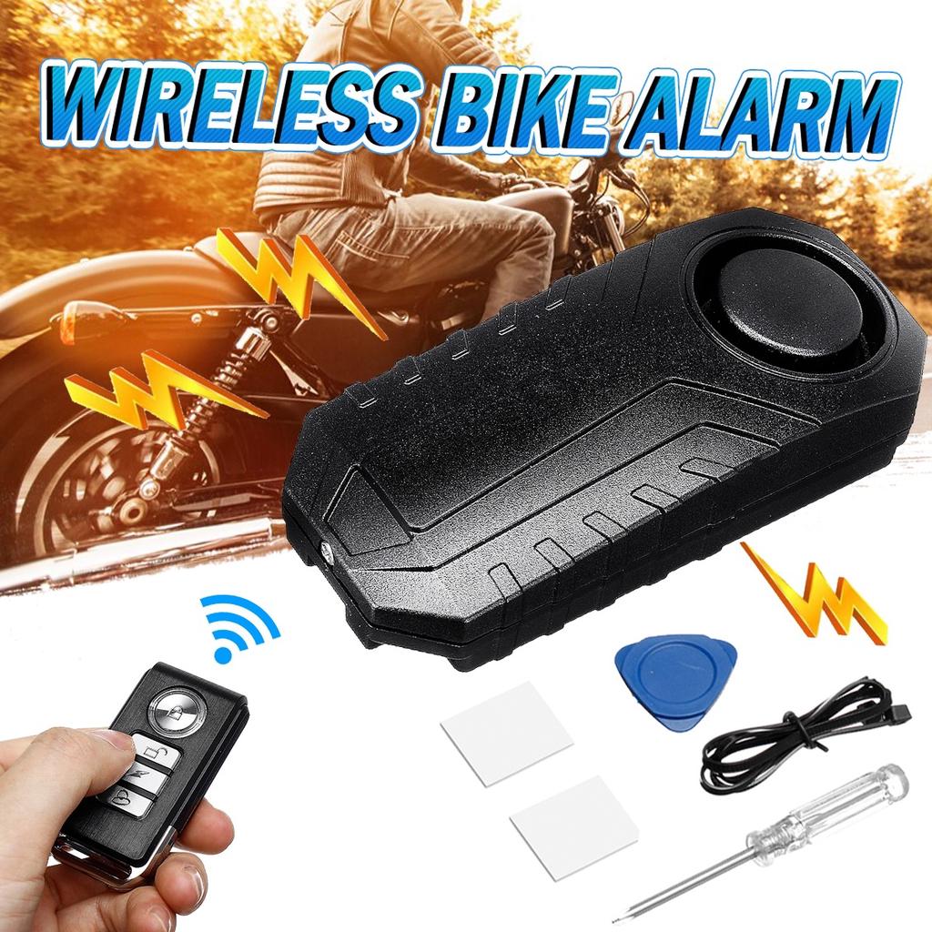 Buy 113dB Wireless Anti-Theft Vibration Security Alarm Remote Control ...