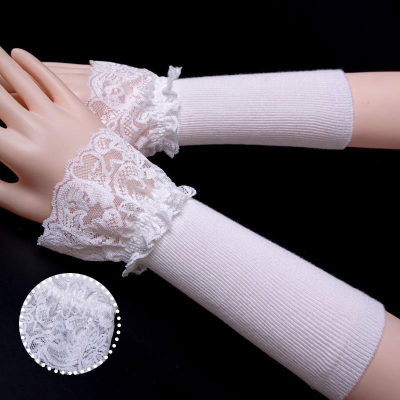 Buy Gloves Fake Cuffs Arm Covers Cotton Cuffs Soft Uesful Lace Arm ...