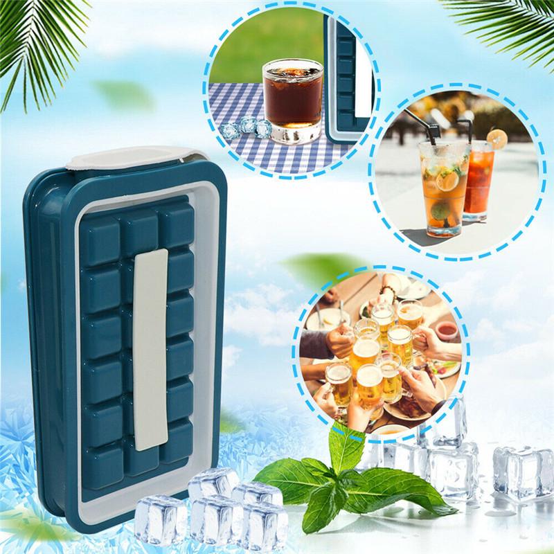 Buy Folding Silicone Ice Tray Mold Homemade Ice Storage Box Food Grade ...