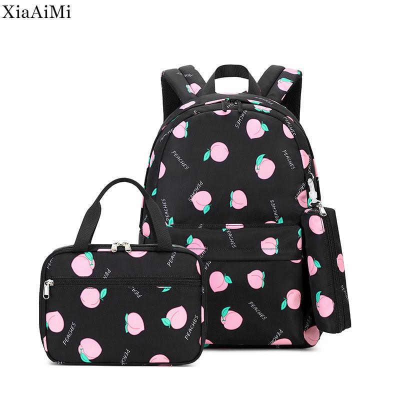 Buy New Ladies Backpack Student Waterproof Nylon School Bag Lunch Bag ...