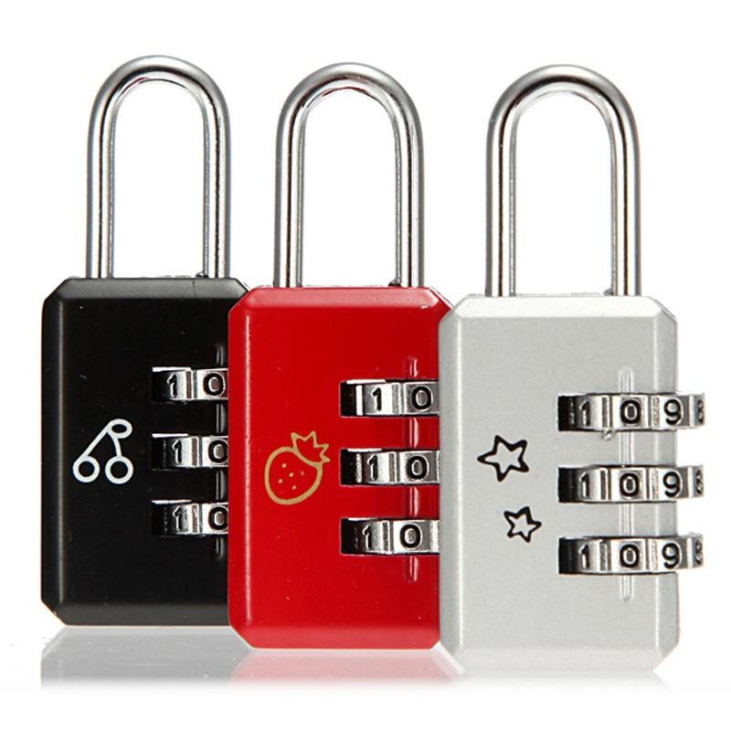 3 Digit Dial Combination Suitcase Luggage Metal Code Password Lock ...