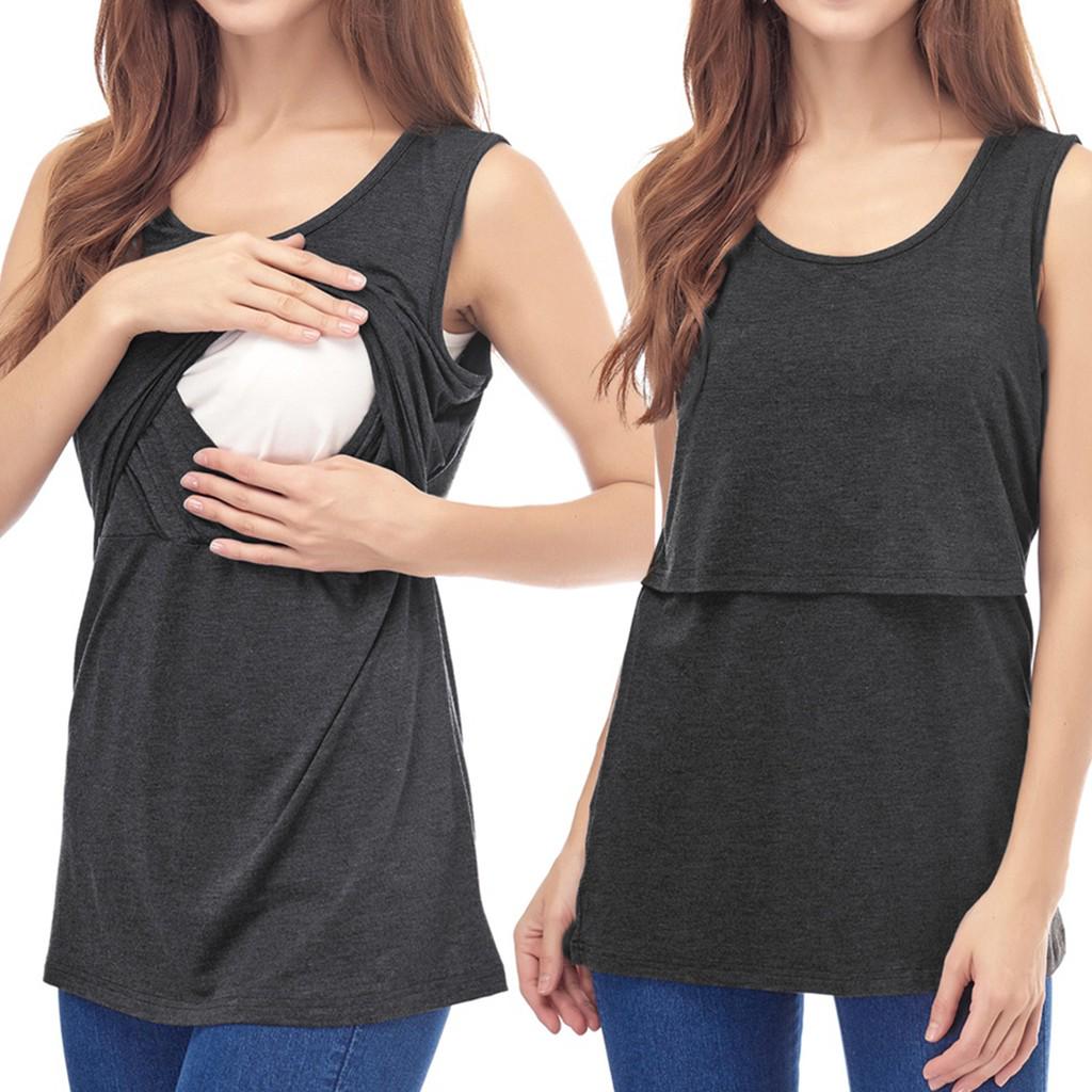 Buy COS Women's Maternity Sleeveless Comfy Nursing Baby Vest Pregnancy ...