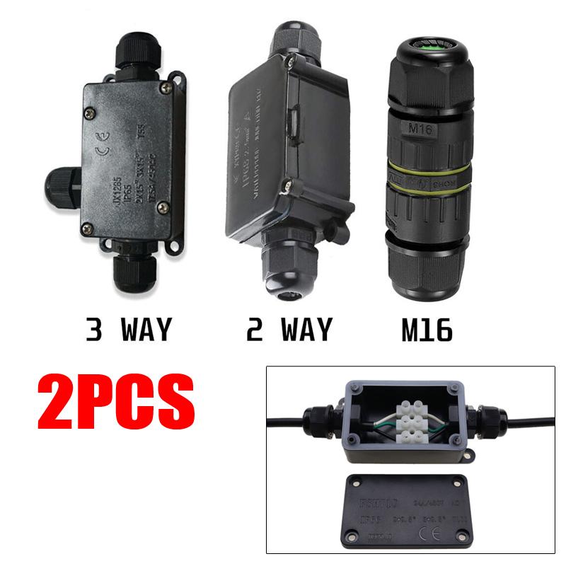 2PCS Waterproof Junction Box Cable Connector Electrical Wire Terminal ...