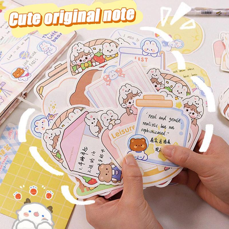 Buy 100 Sheets Cute Girl Note Paper Hand Account Stickers Cartoon Plan ...