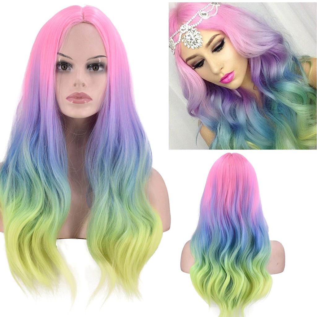 Buy Women's Fashion Wig Multicolor Synthetic Hairshort Wigs hair Wave ...