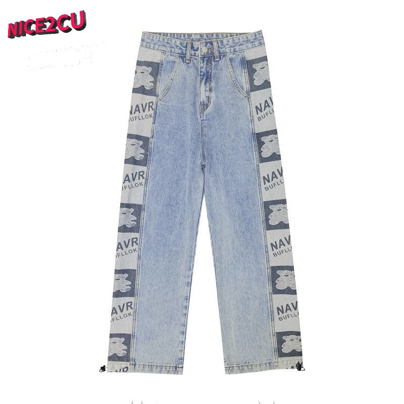 Buy Korean Independent Design Mens Straight Leg Jeans Harajuku ...