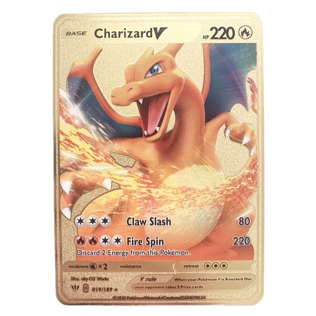 Buy Pokemon Vmax V GX EX Shiny Gold Metal Card PV French Game Tag Team ...