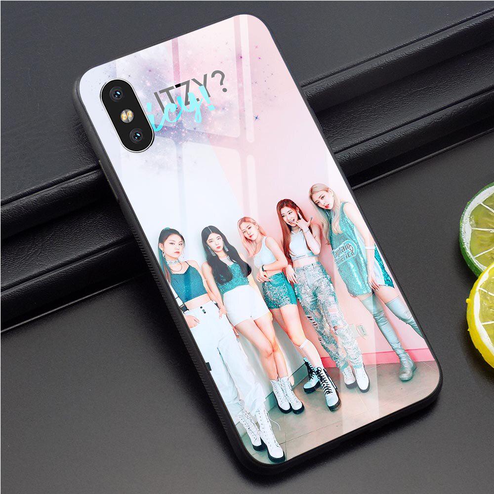 Kpop ITZY Printed Tempered glass Phone Case for iPhone 6 6S 5 5S SE 7 8 ...