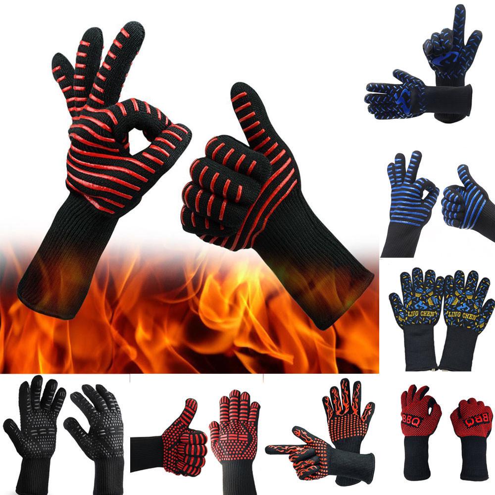 Buy QI Hot BBQ Grilling Cooking Gloves Extreme Heat Resistant Oven Outdoor Gloves at affordable ...