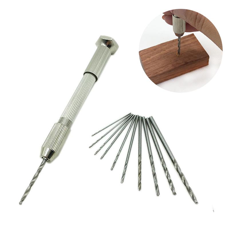 Buy Hand Drill Drilling Tool 10 Drills Manual Hand Drill Mini Manual ...