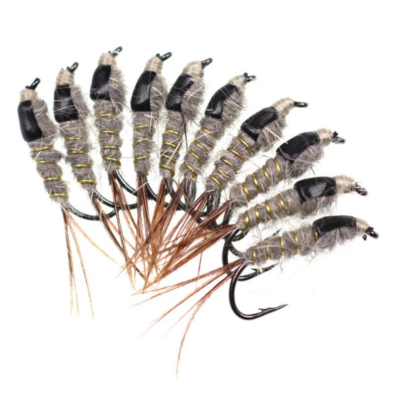 Buy 10pcs Artificial Fly Fishing Lures Fake Fly Shape Single Metal ...