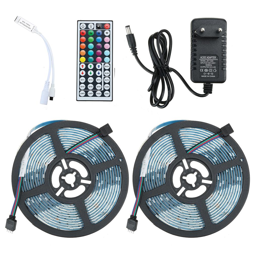 Doersupp 5/10m DC12V RGB LED Strip Light Waterproof LED Lighting String ...