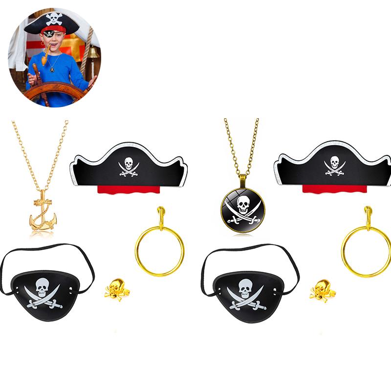 Buy Cosplay Costume Set Pirate Accessory Kids Pirate Hat Eye Patches ...