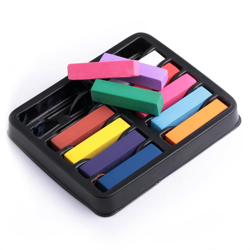 Buy Non-toxic Soft Hair Crayons Pastel Kit 12 Colors Dye Hair Powdery ...