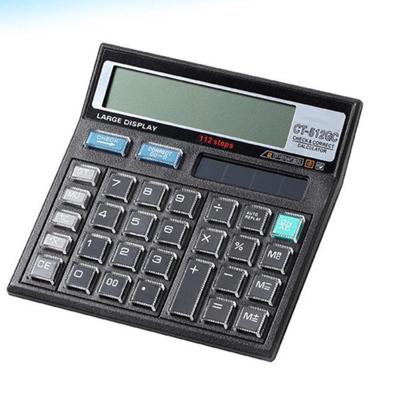 12 Digits Solar Powered Basic Office Calculator with Large LCD Display ...