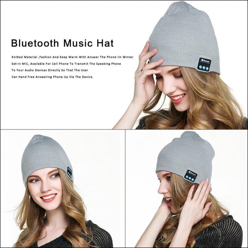 Buy Bluetooth Earphone Music Hat Winter Wireless Headphone Cap Headset ...