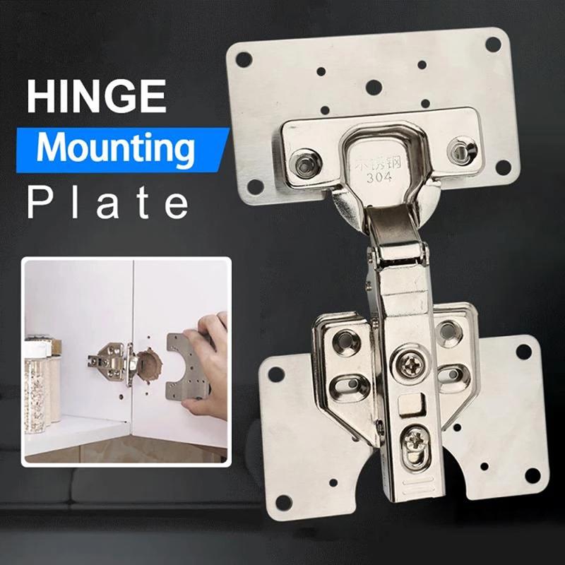 Buy 1/4Pcs Hinge Repair Plate Stainless Steel Furniture Cupboard ...