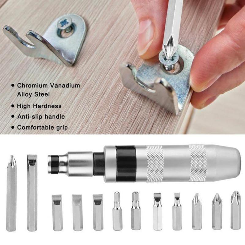 Buy Impact Driver Screwdriver Set 13 Pcs Ratchet Bit Kit Hex Torx Bits ...