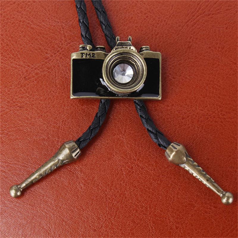 Buy Retro Mini Camera Necklace Leather Rope Men and Women Pendant ...