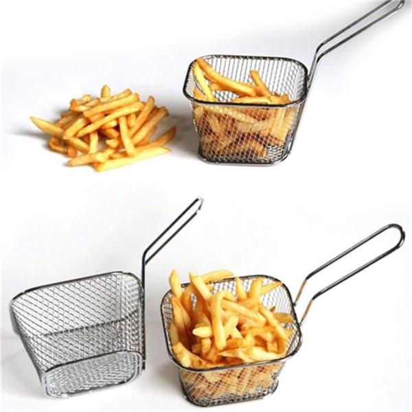 Buy Fry Baskets Stainless Steel Fryer Basket Strainer Food Presentation ...