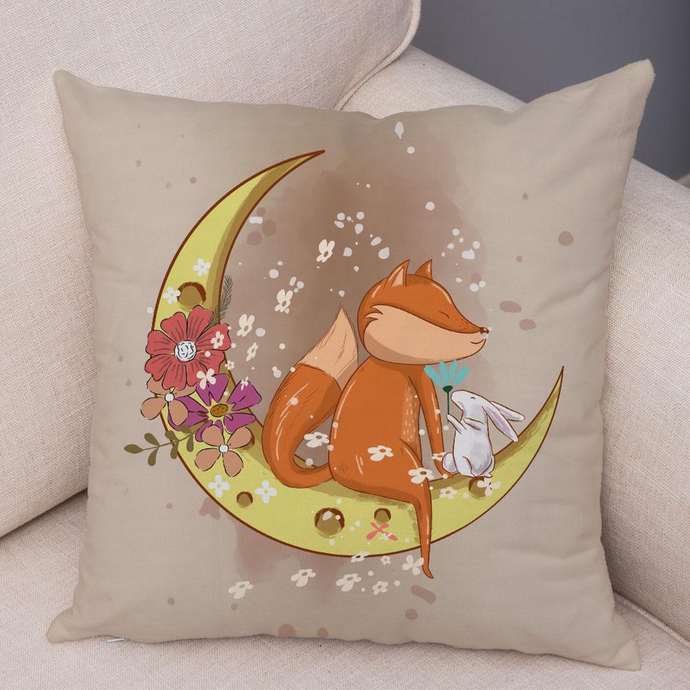 Cute Cartoon Painting Animal Print Pillowcase Sofa Bedroom Office Home ...