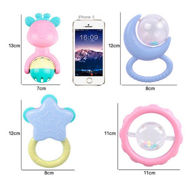 Buy 10Pcs Cute Newborn Toddler Rattles Teethers Set Grab Spin Shaking ...
