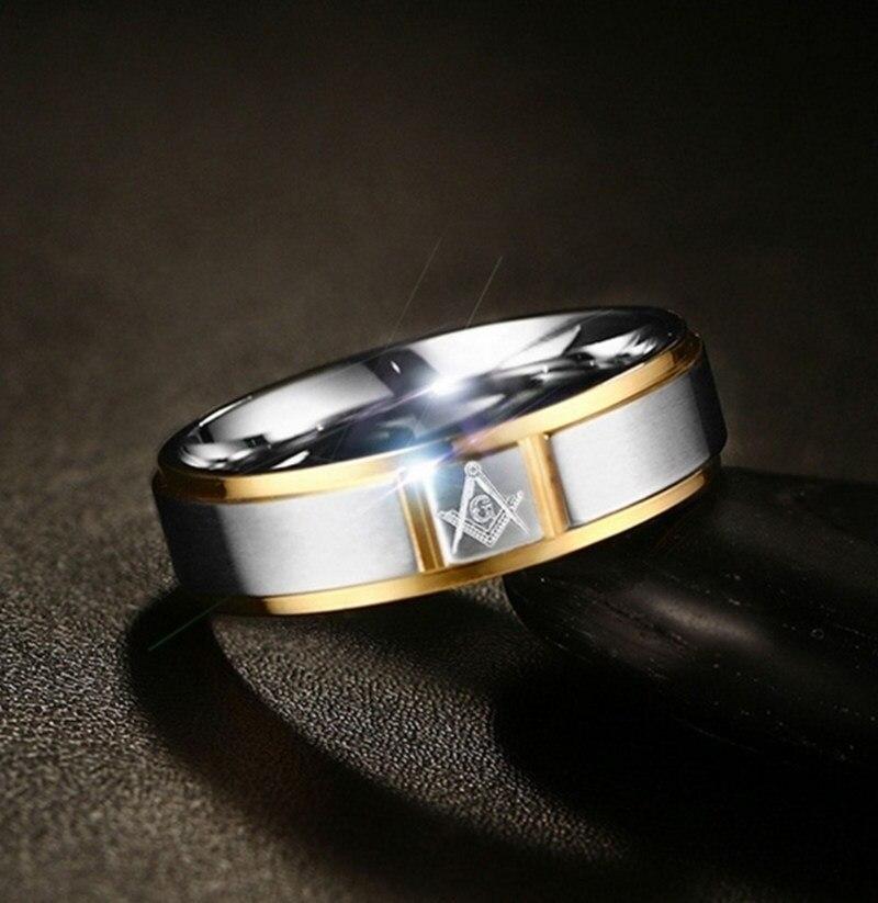 Buy Men And Women Simple Masonic Stainless Steel Metal Ring Fashion ...