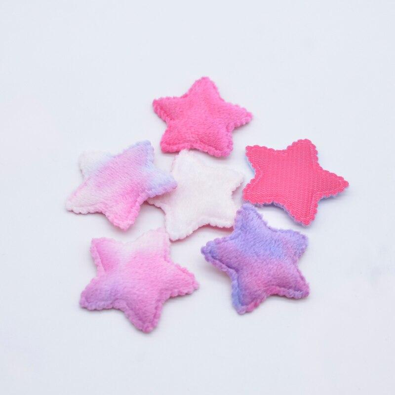 Buy 50Pcs 40mm Soft Plush Patches Furry Star Applique for DIY Headdress ...