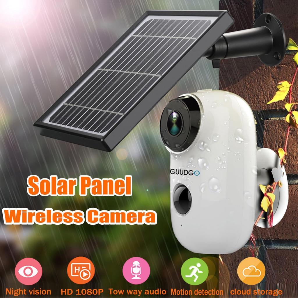 GUUDGO 1080P Full HD True Wireless Solar Power Security IP Camera ...