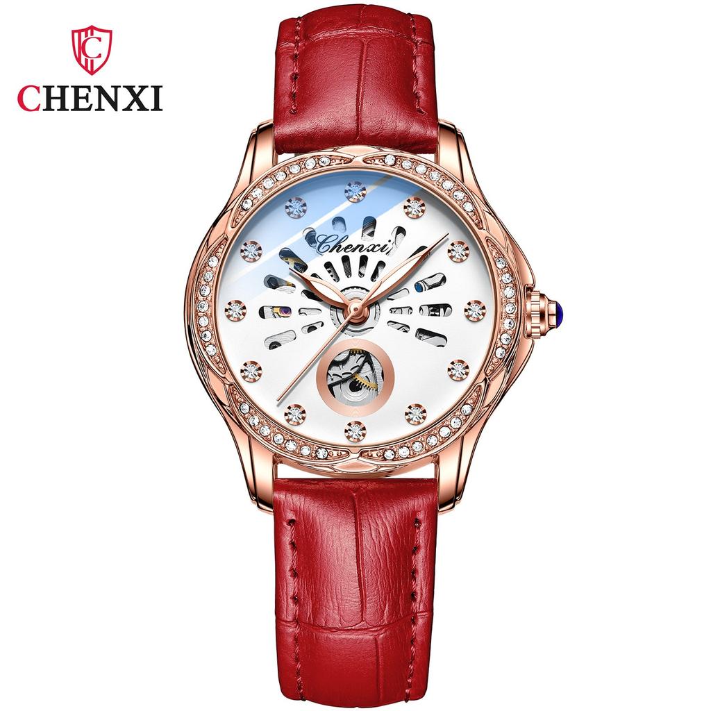 Buy Chenxi Ladies Watch Hollow Automatic Mechanical Watch Real Diamond Waterproof Luminous Women ...