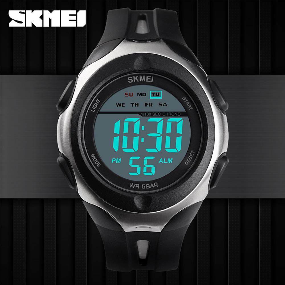 Buy Men's Watch Digital 50m Waterproof Wristwatch Luminous Alarm Black ...