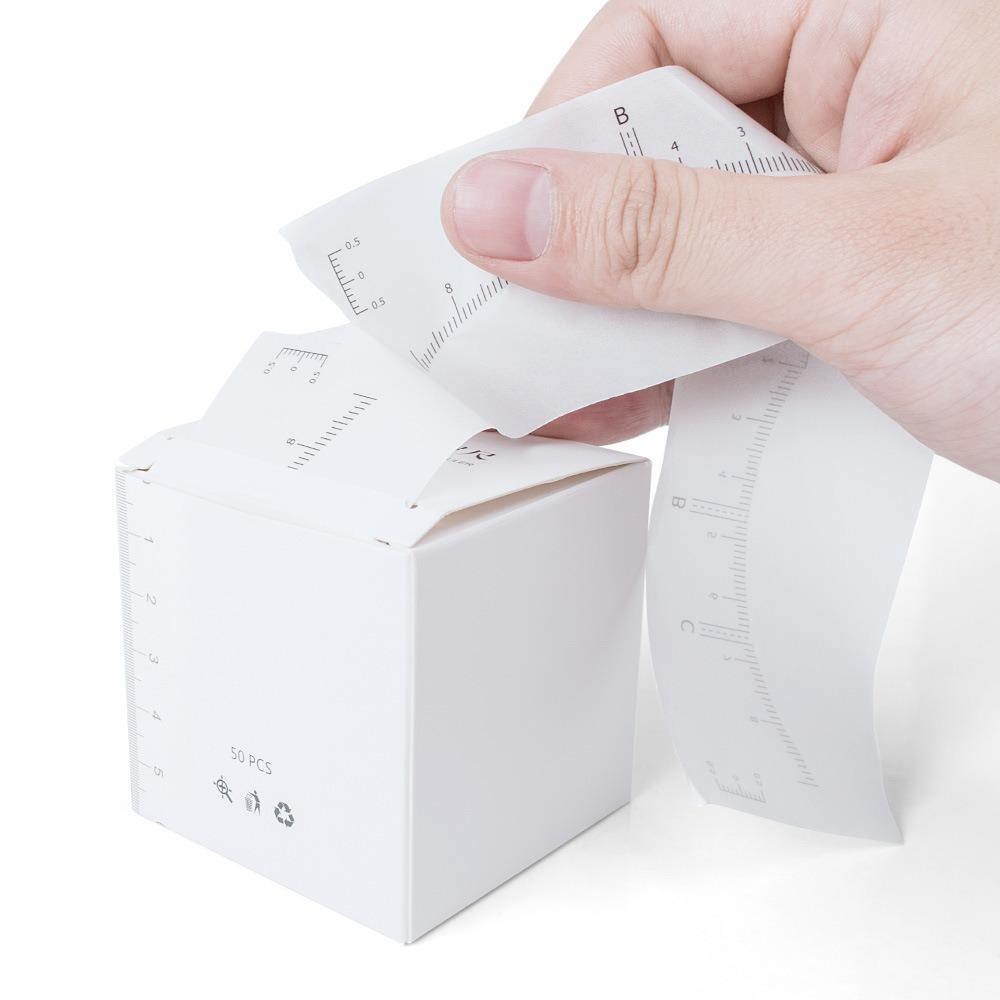 Buy Disposable 50pcs/roll Eyebrow Ruler Sticker Adhesive Microblading ...