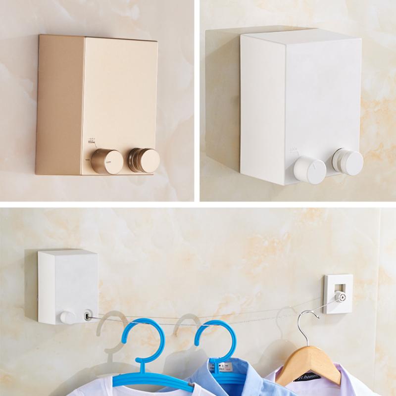 Kaufe Invisible Clothesline Non-drilling Retractable Wire Rope Wall ...