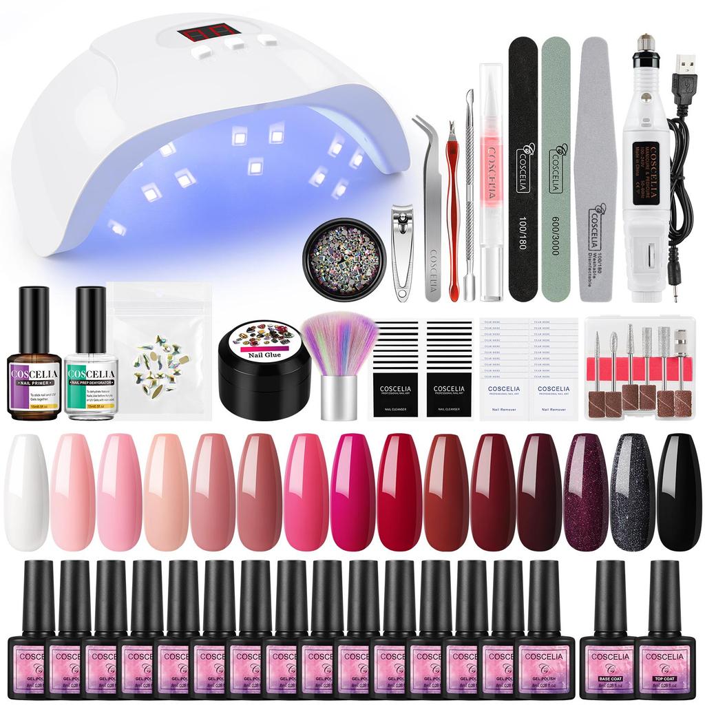 COSCELIA Gel Nail Polish Set and USB LED Nail Lamp Nail Gel Soak Off ...