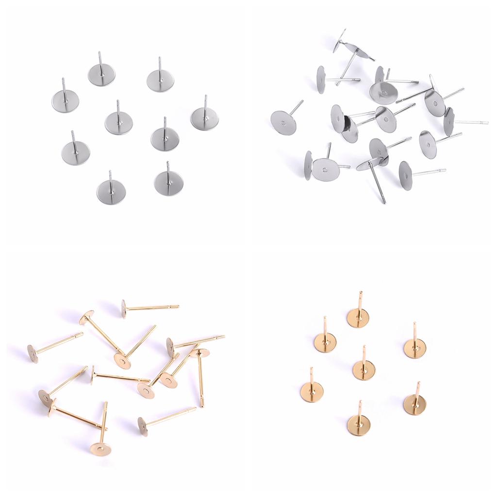 Buy 50 Pieces of Fashion 4 5 6 8 10mm Gold and Silver Flat Stainless ...