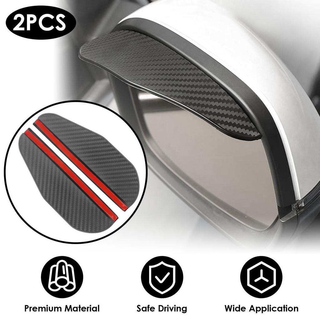 Cheap 2pcs Carbon Fiber Pattern Car Mirror Rain Brow Universal ...